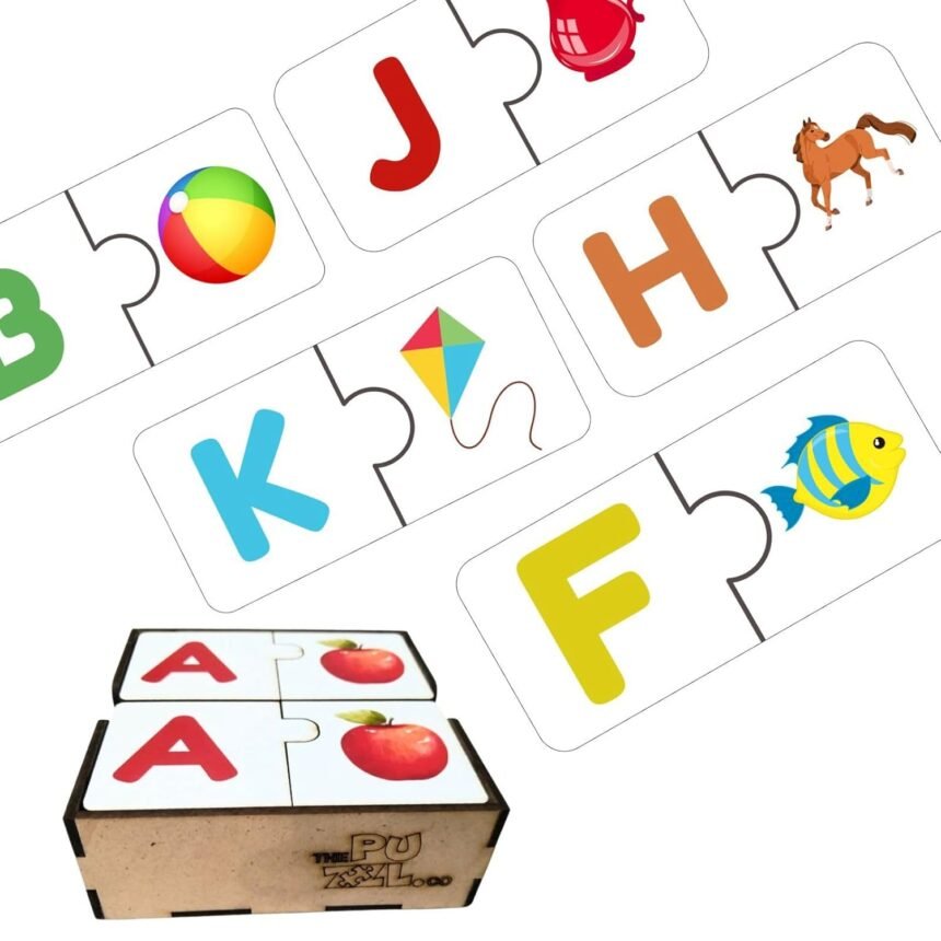 The Puzzl Co - 52 Piece Alphabet Puzzle For Kids 2+ Years - 26 Wooden ...